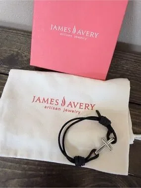 James Avery | Jewelry | James Avery Cross Hookon Leather Bracelet With ...